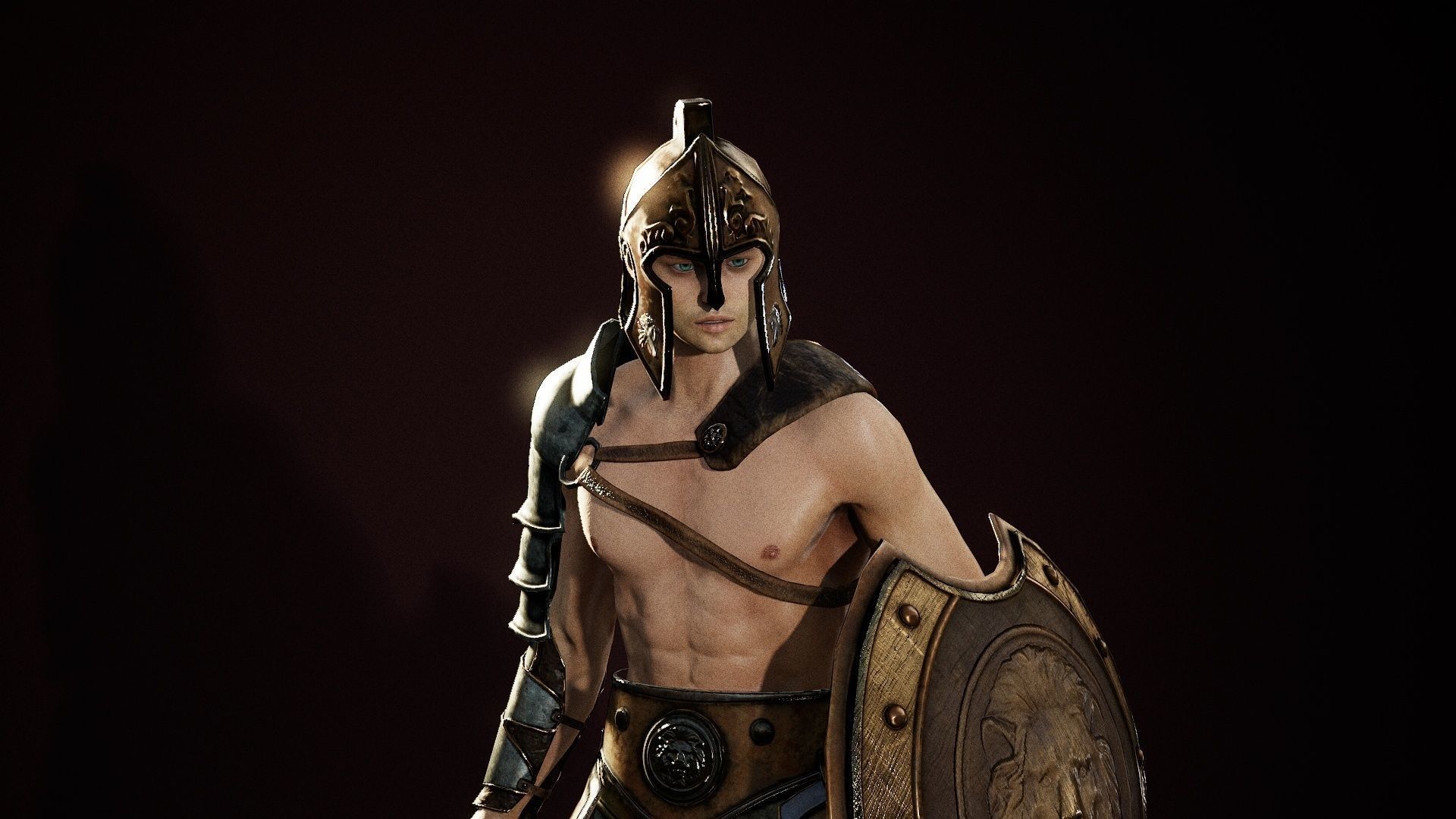 3D model Gladiator Arena Fighter VR / AR / low-poly rigged animated ...