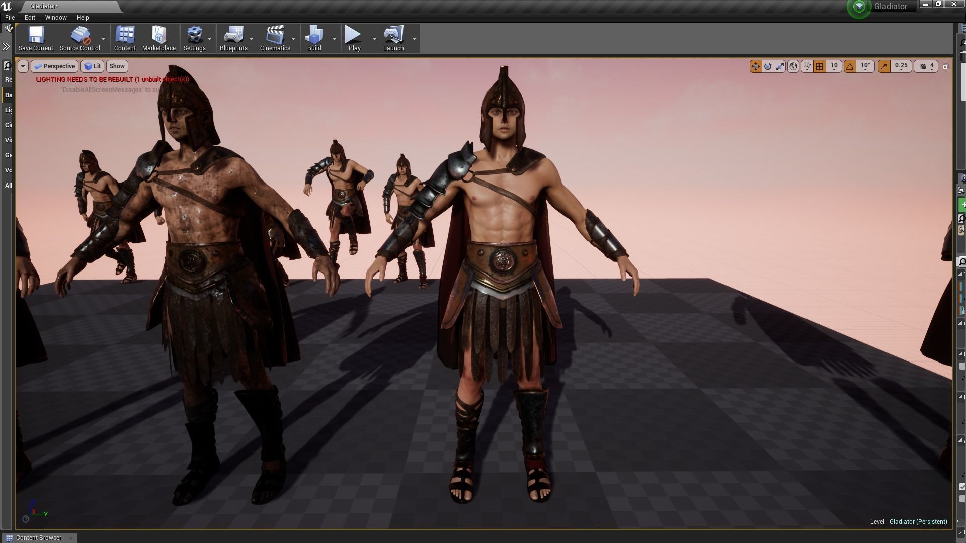 3D model Gladiator Arena Fighter VR / AR / low-poly rigged animated ...