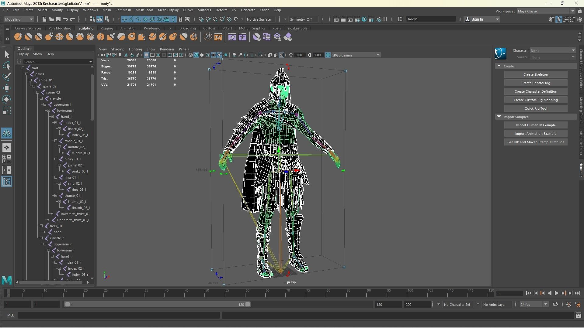 3D model Gladiator Arena Fighter VR / AR / low-poly rigged animated ...