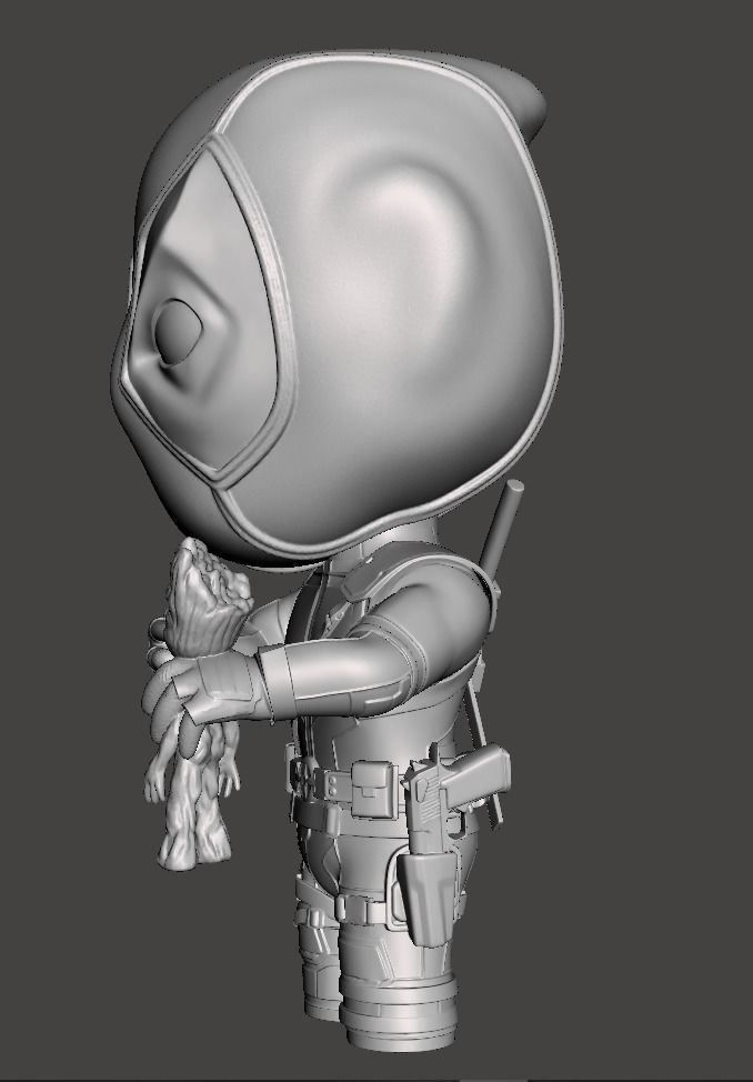 deadpool carrying baby groot 3d printing ready 3D model 3D printable ...