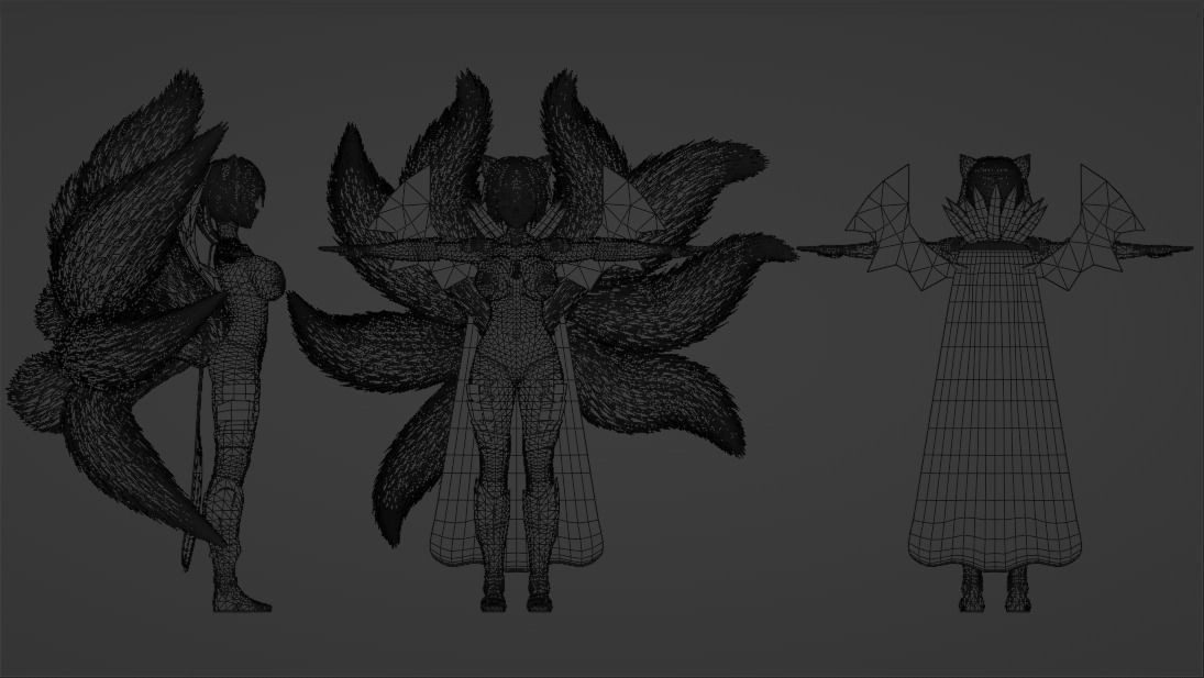 ANIME 8 TAILS GIRL VRCHAT AVATAR 3D model rigged | CGTrader