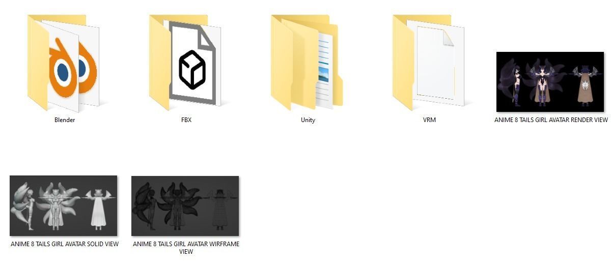 ANIME 8 TAILS GIRL VRCHAT AVATAR 3D model rigged | CGTrader