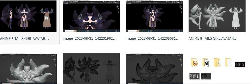 ANIME 8 TAILS GIRL VRCHAT AVATAR 3D model rigged | CGTrader
