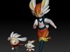 Pokemon Scorbunny Raboot Cinderace 3D model 3D printable | CGTrader