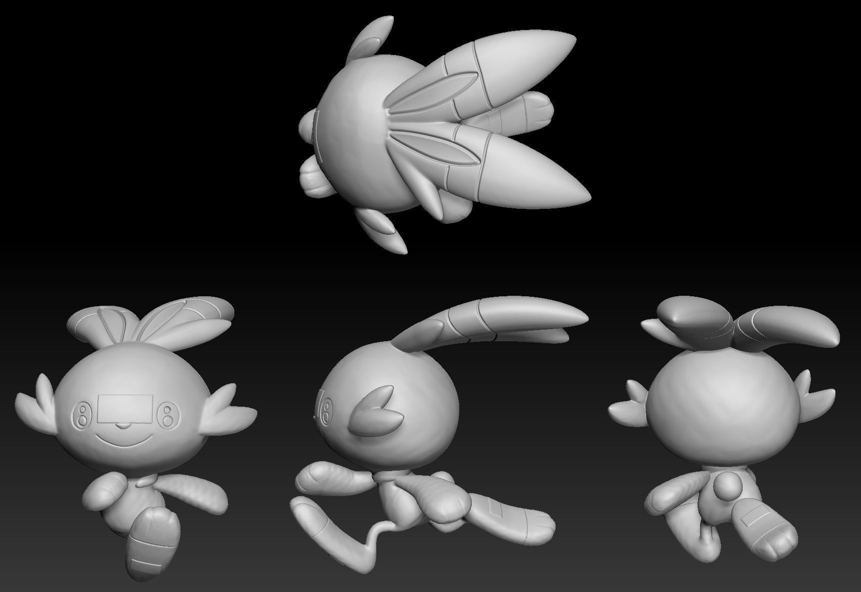 Pokemon Scorbunny Raboot Cinderace 3D model 3D printable | CGTrader