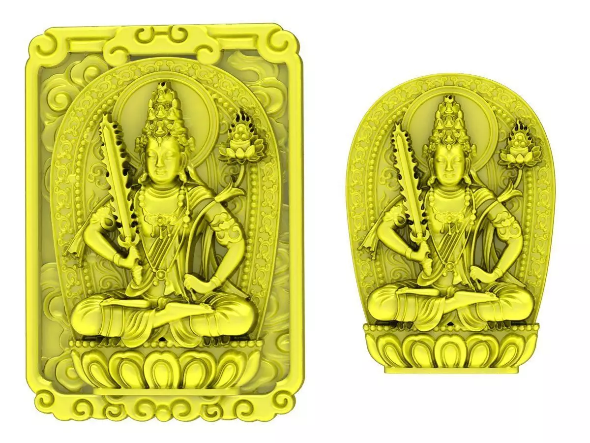 Sacred Deity Relief Pendant 3D Jewelry Model 6175 3D model 3D printable ...
