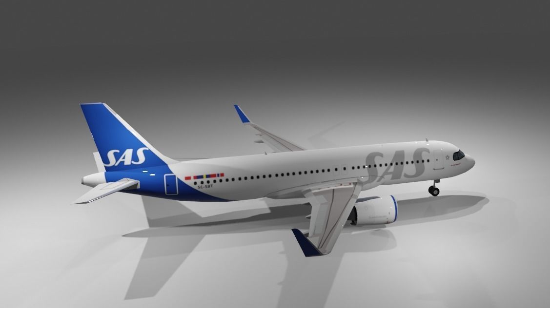 3D model SAS airbus a320neo 3d model VR / AR / low-poly | CGTrader
