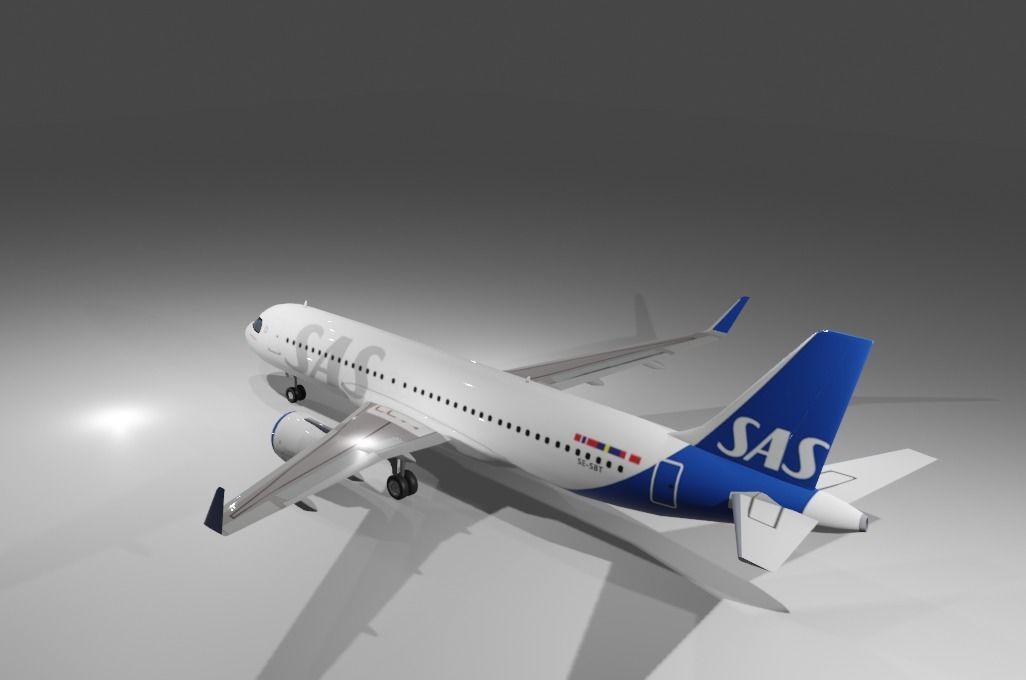 3D model SAS airbus a320neo 3d model VR / AR / low-poly | CGTrader