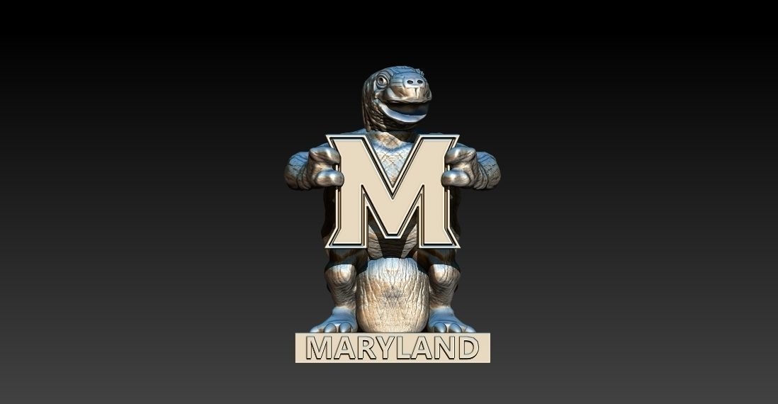 UNIVERSITY OF MARYLAND MASCOT - TURTLE and M LOGO 3D model 3D printable ...