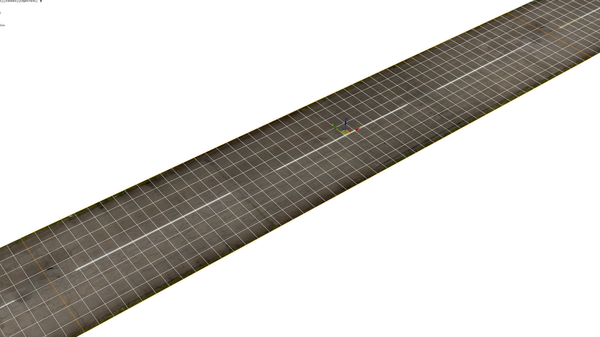 Old wet and dry paved road - 35 meters 3D model | CGTrader
