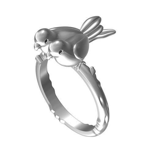 Antique Parrot Couple Ring 3D model 3D printable | CGTrader