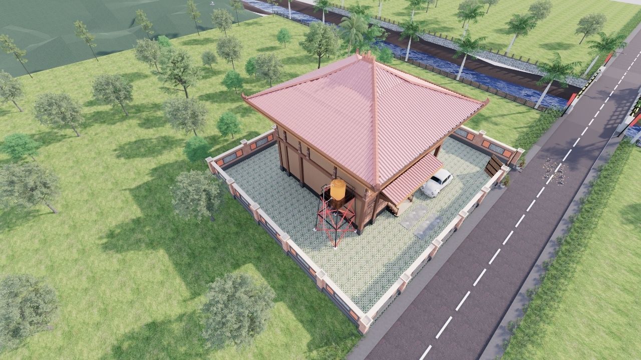 Luxury Wooden Traditional Carving Joglo House Design 2 Floor 3D model ...