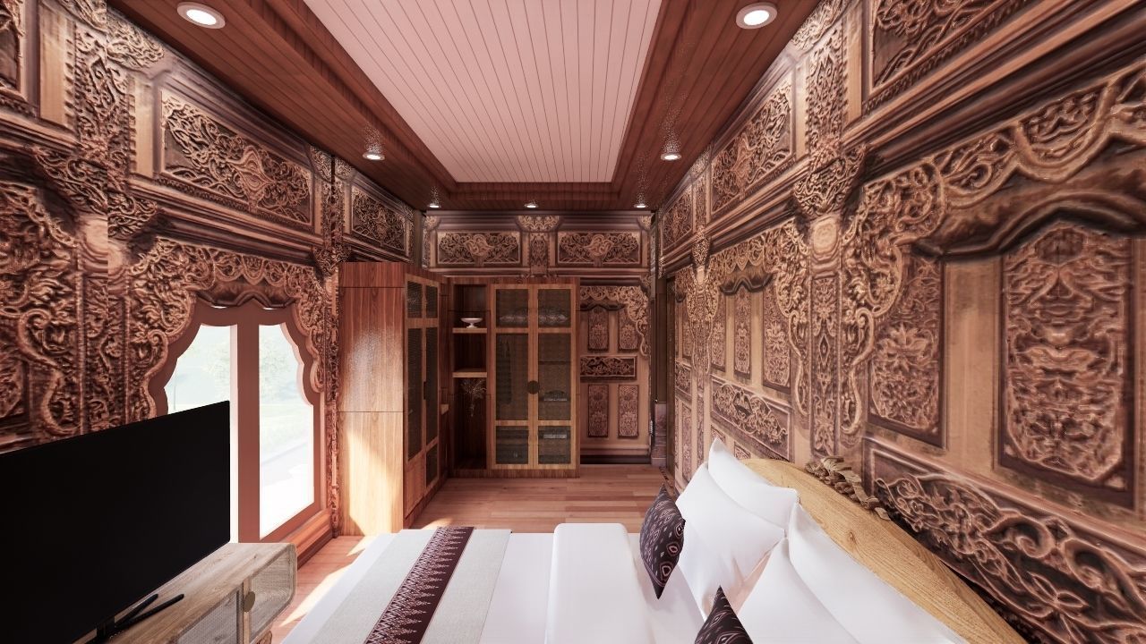 Luxury Wooden Traditional Carving Joglo House Design 2 Floor 3D model ...