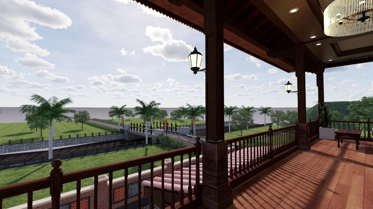 Luxury Wooden Traditional Carving Joglo House Design 2 Floor 3D model ...