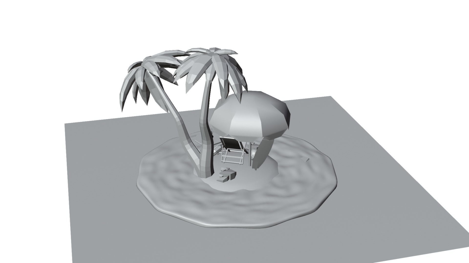 3D model Low poly Beach HT2 VR / AR / low-poly | CGTrader