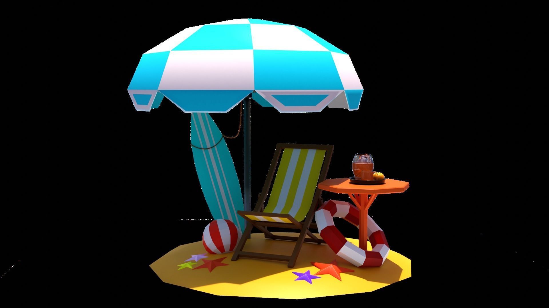 3D model Low poly Beach HT2 VR / AR / low-poly | CGTrader