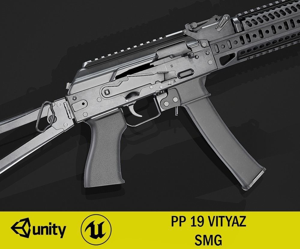 3D model PP 19 Vityaz Low poly game-ready 3d model VR / AR / low-poly ...