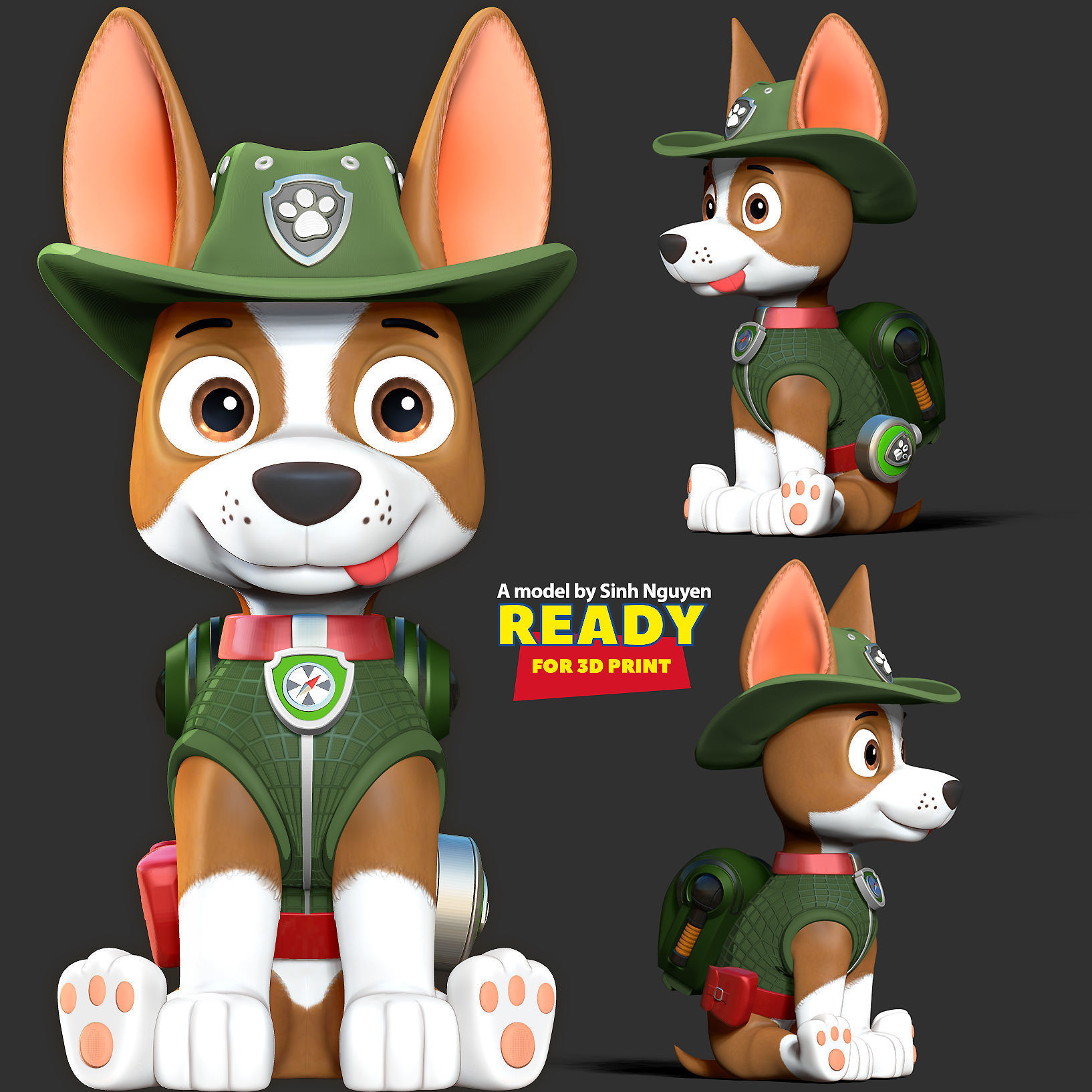 Tracker - Paw Patrol Fanart 3D model 3D printable | CGTrader