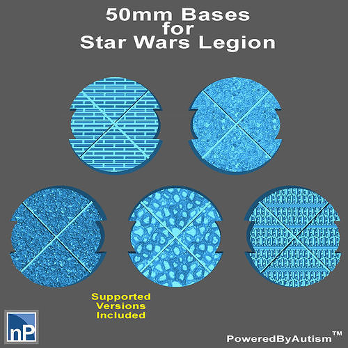 50mm Notched Round Bases for Miniatures - Pack 2 free 3D model 3D ...