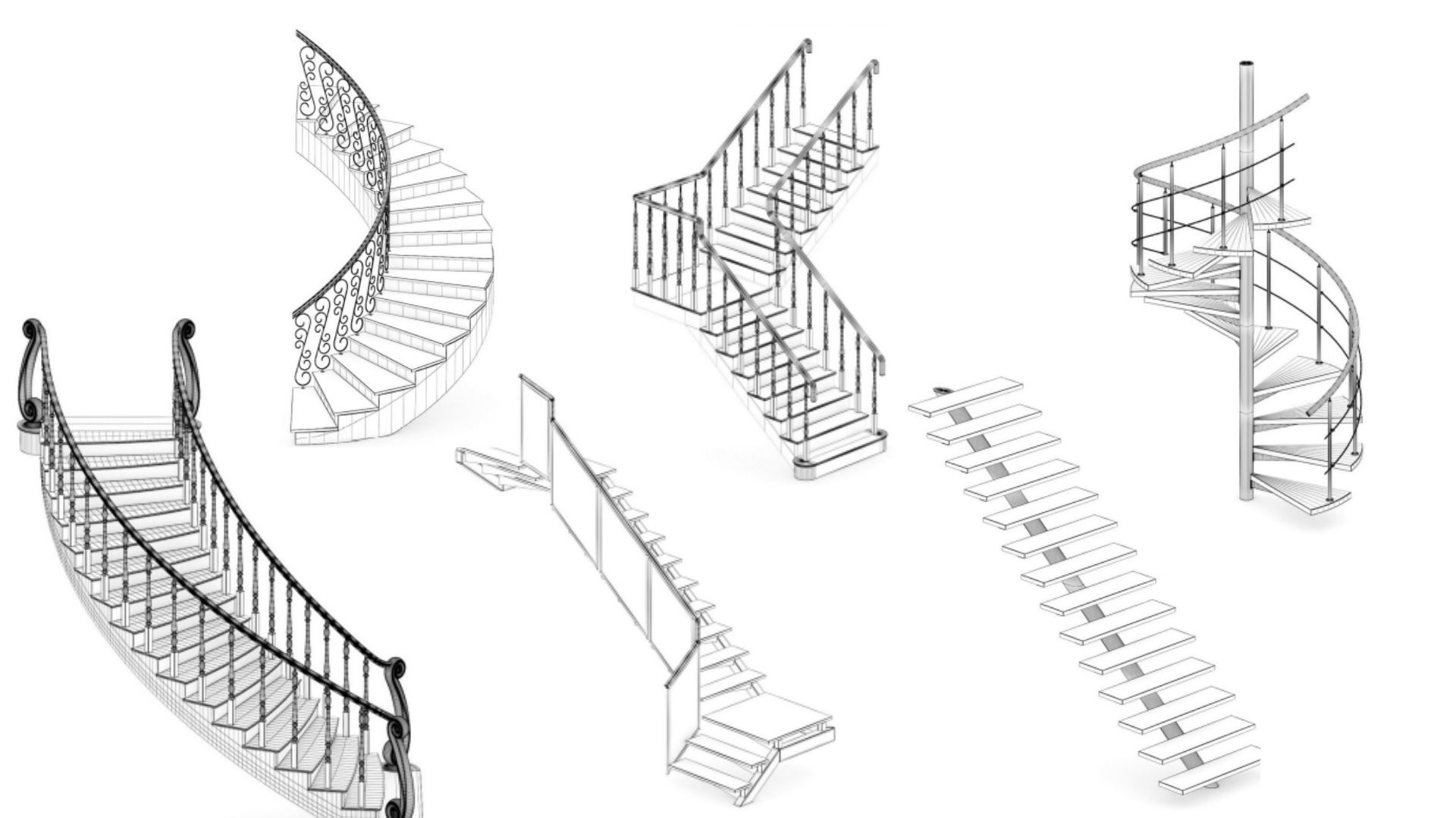 Modern Stairs Set 3D model | CGTrader