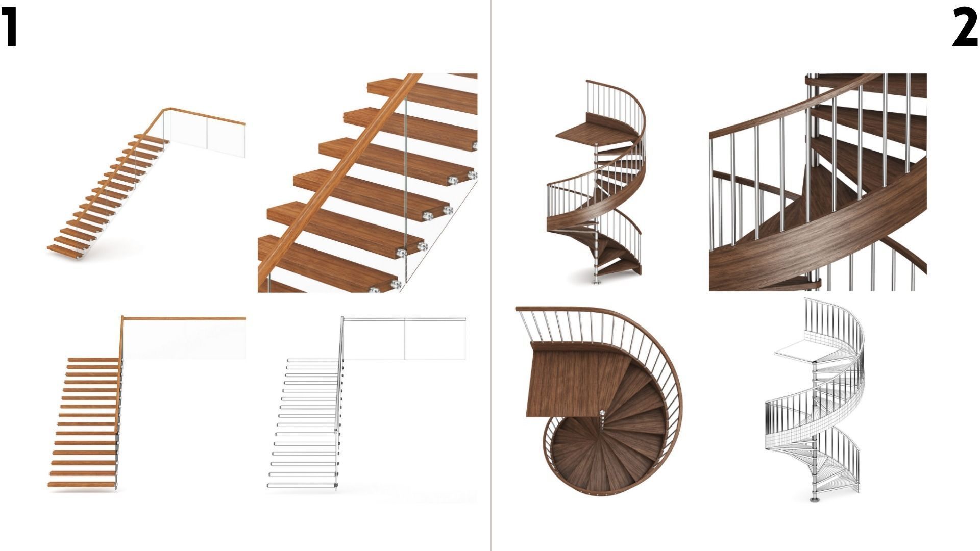 Modern Stairs Set 3D model | CGTrader