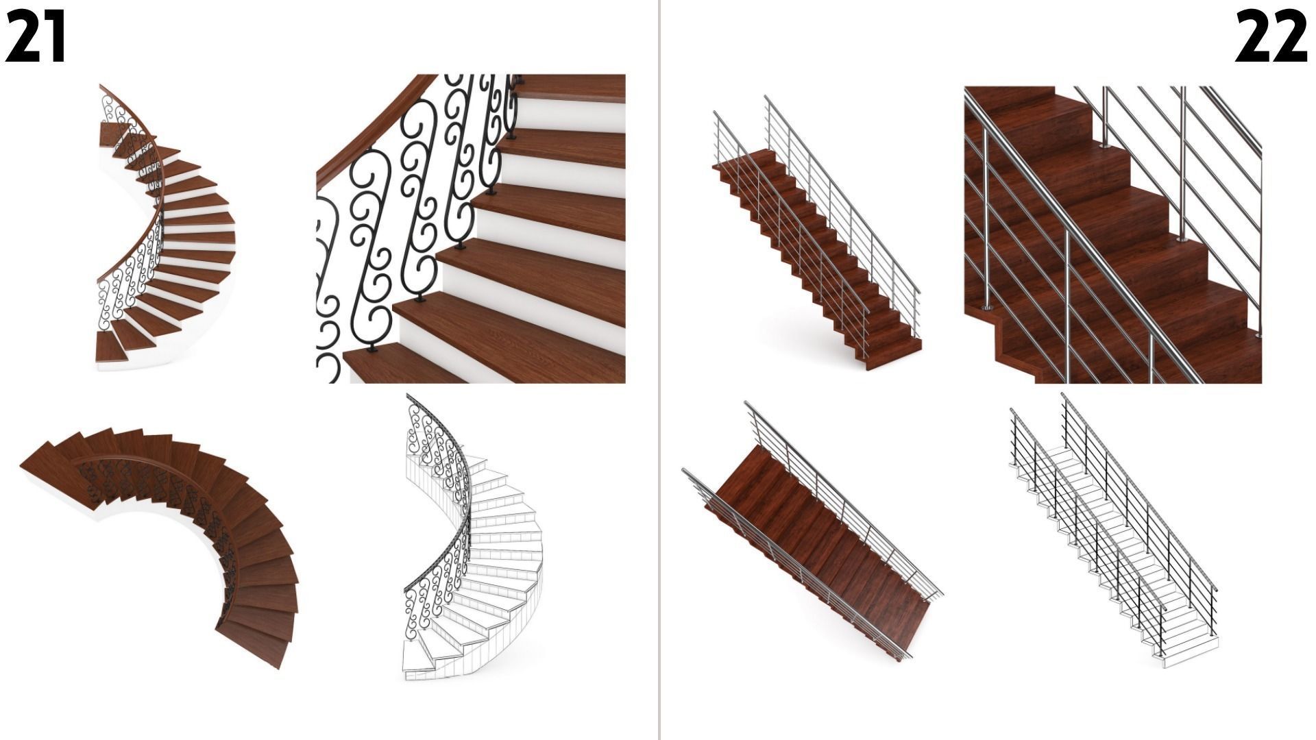 Modern Stairs Set 3D model | CGTrader