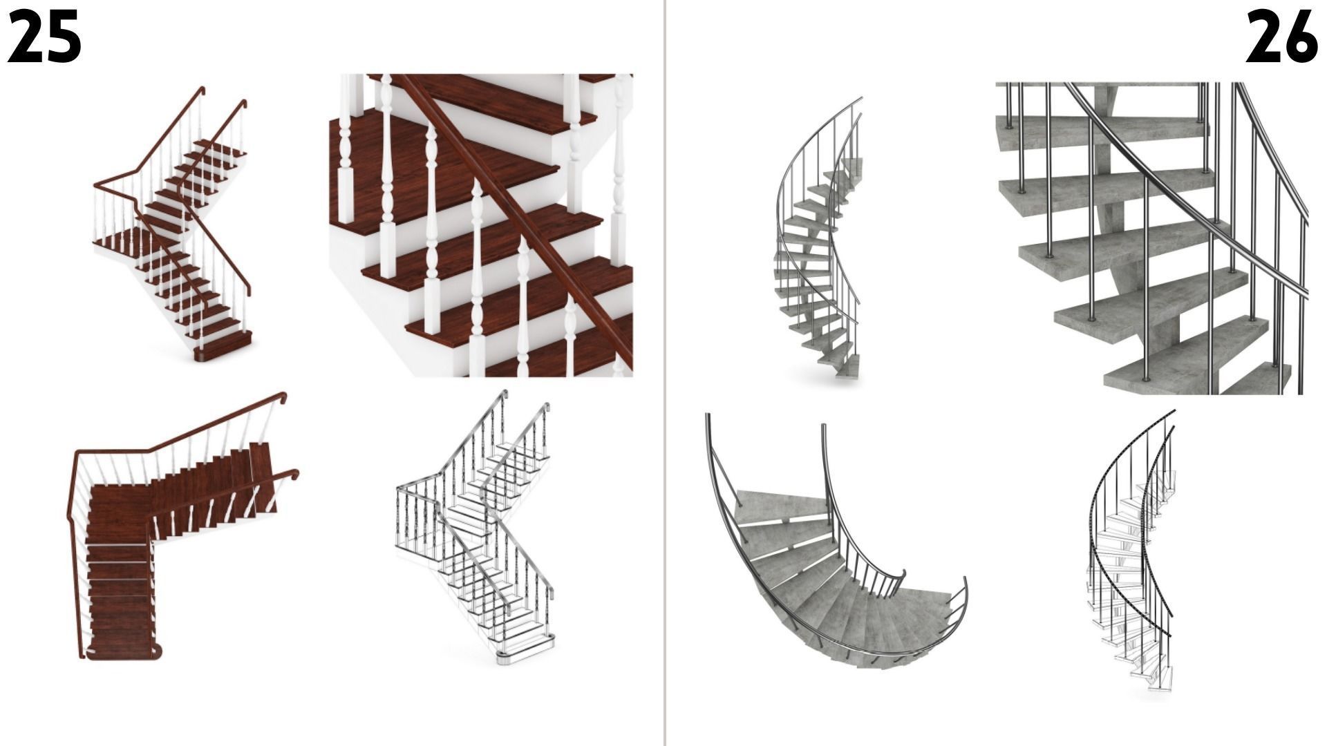 Modern Stairs Set 3D model | CGTrader