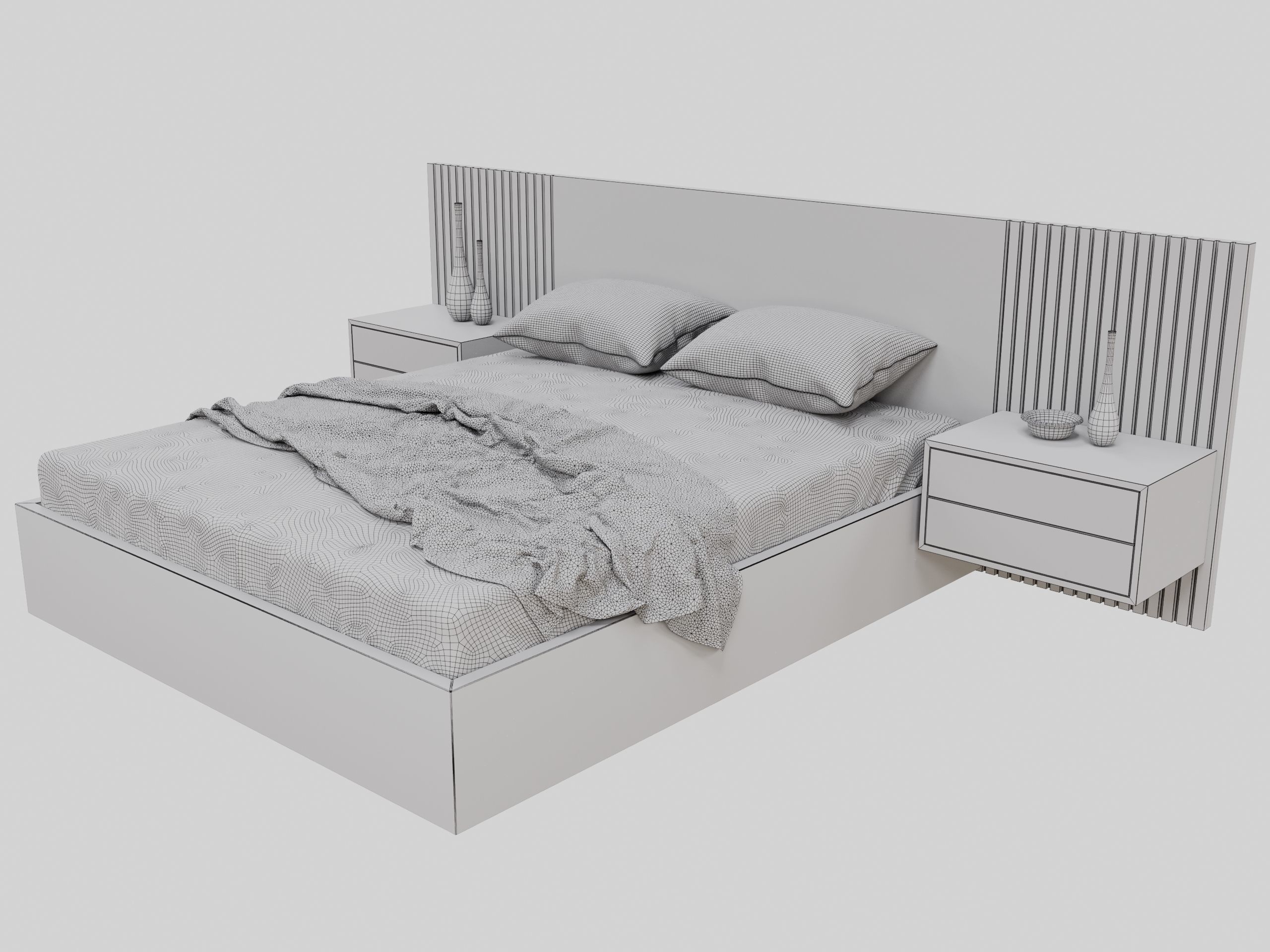 Bed complete free 3D model | CGTrader