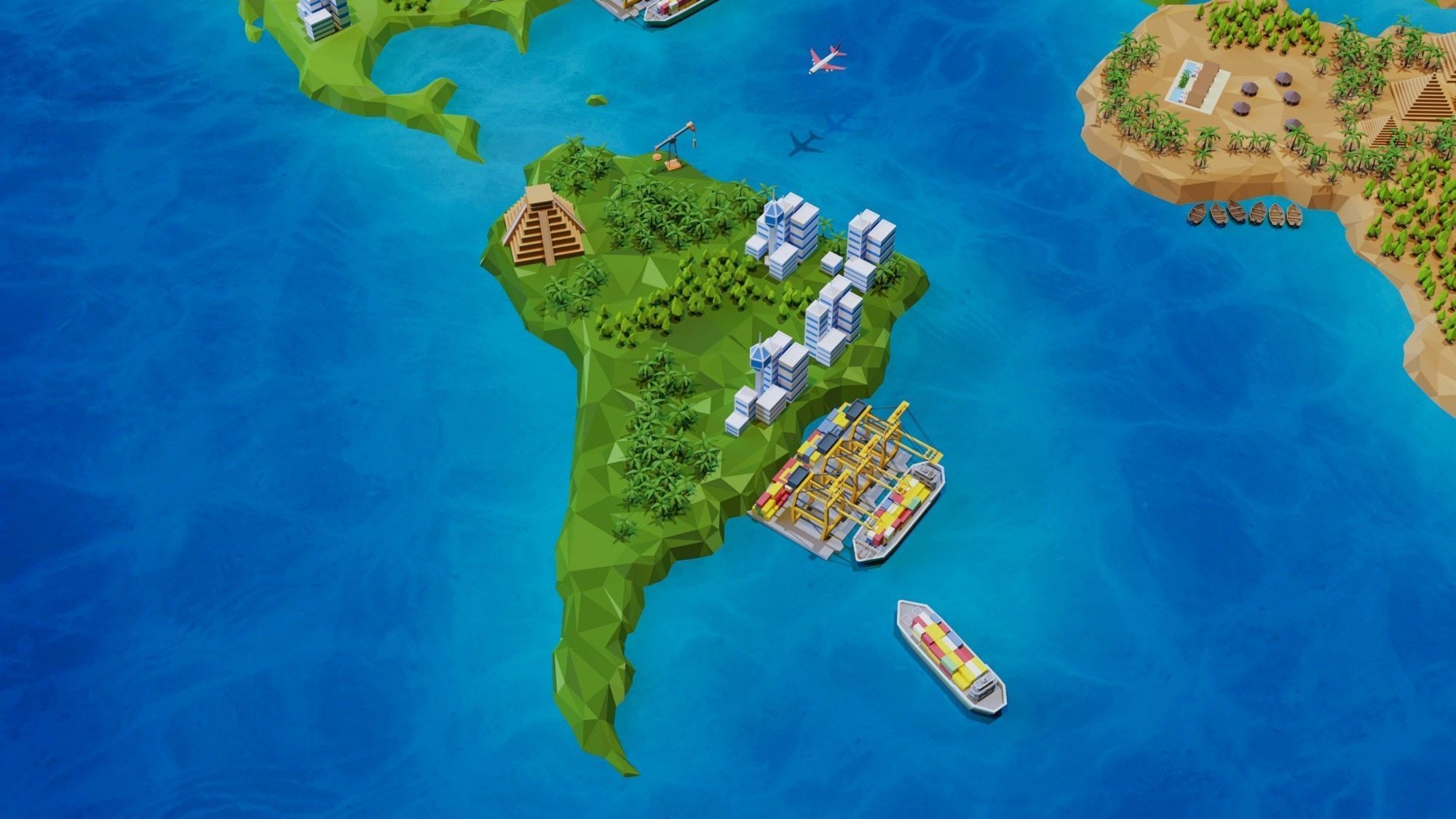 3D model Earth Map Low Poly 3d Model VR / AR / low-poly | CGTrader