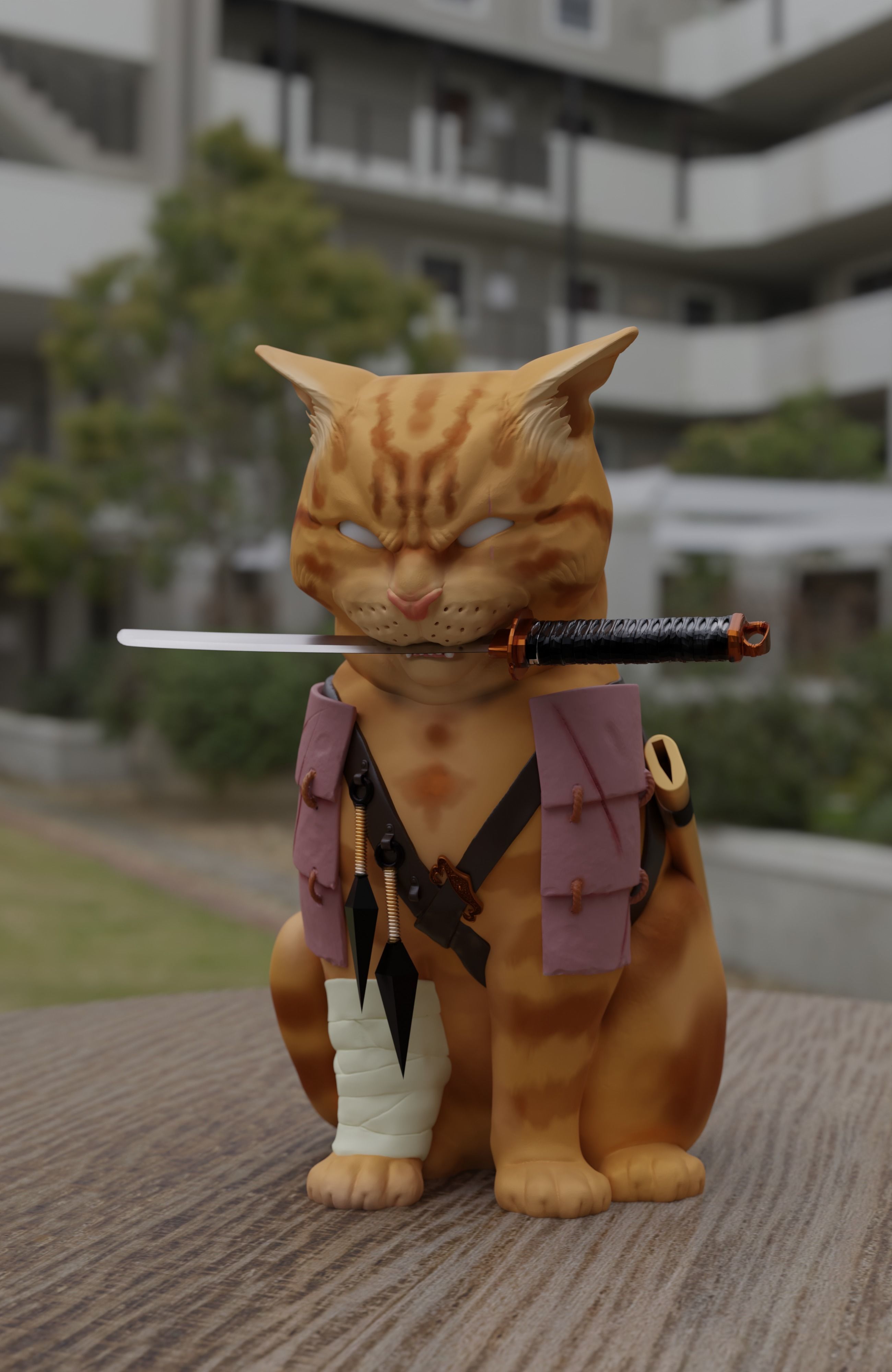 SAMURAI CAT GATO SAMURAI NINJA 3D model 3D printable | CGTrader