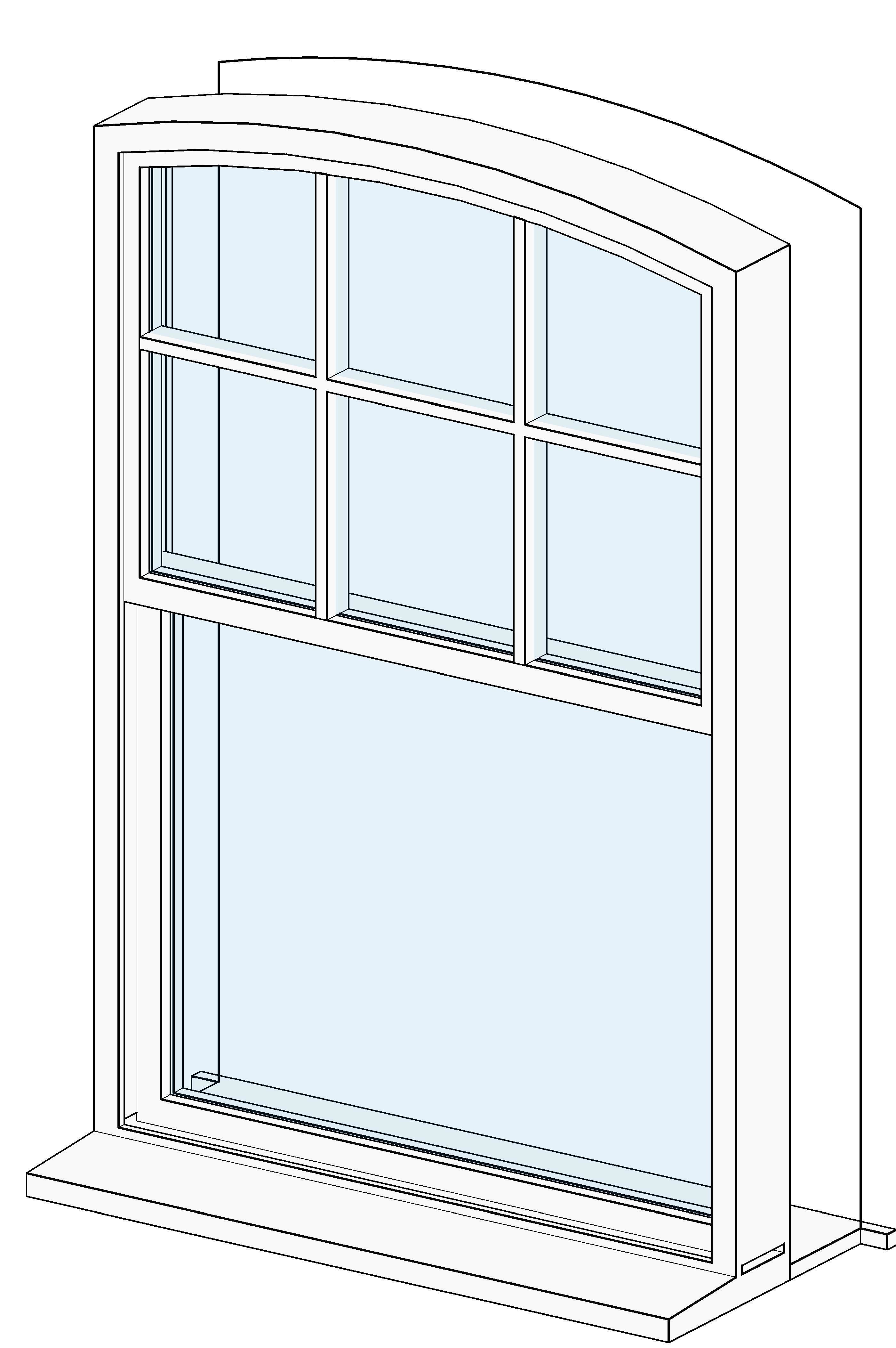 Sash window with curved head 3D model | CGTrader