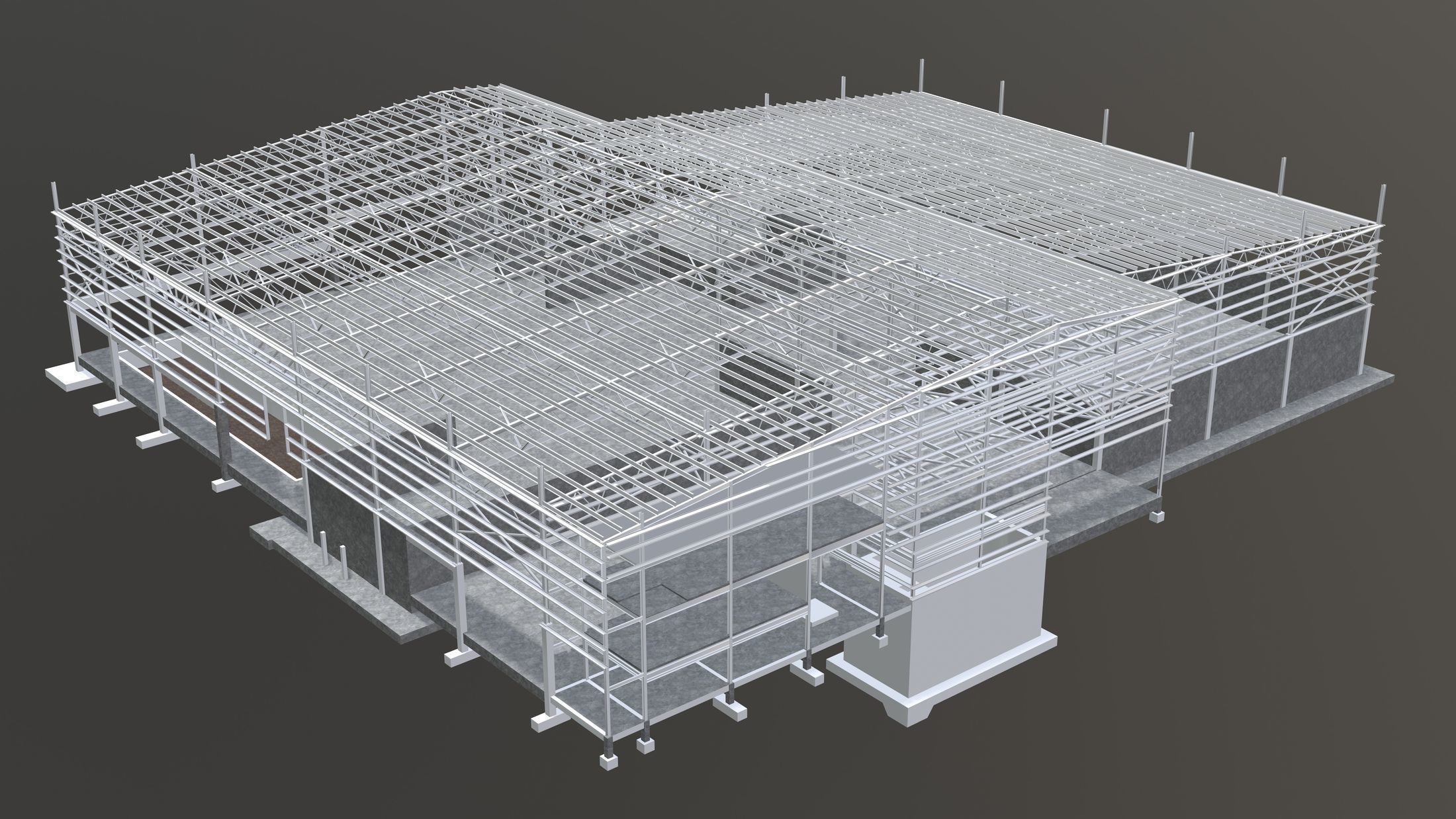 Warehouse structure 2318 3D model | CGTrader