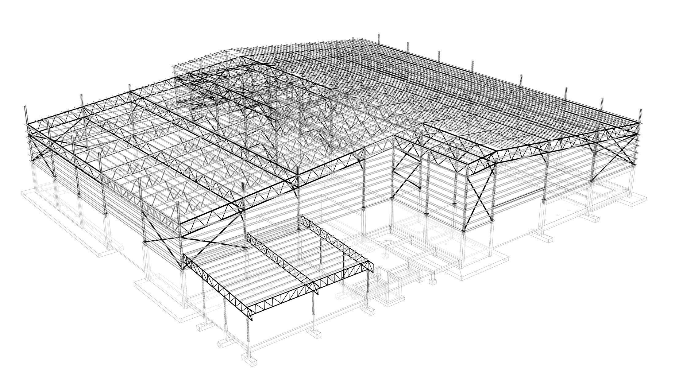Warehouse structure 2318 3D model | CGTrader