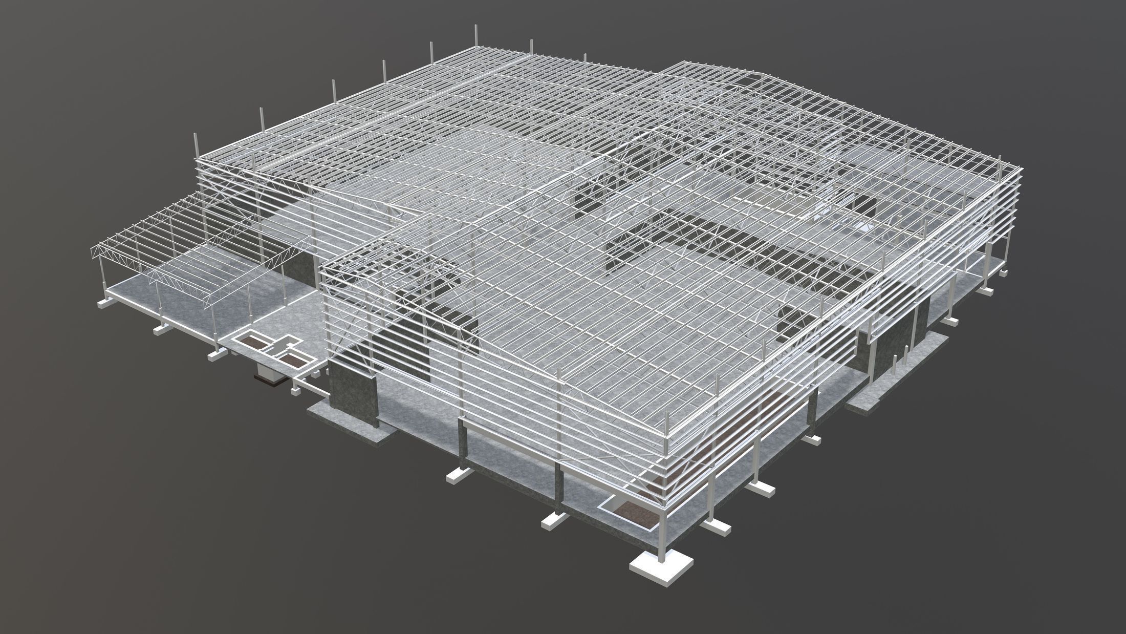 Warehouse structure 2318 3D model | CGTrader