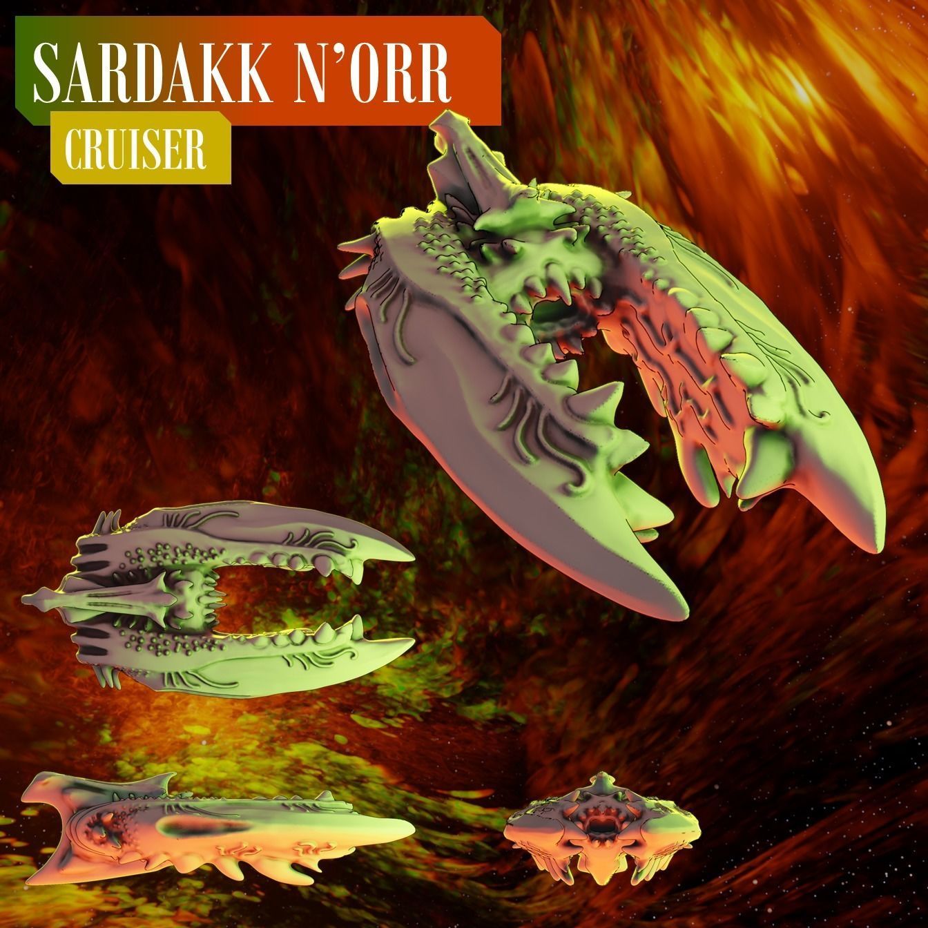 Twilight Imperium Sardakk Norr Ships 3D model 3D printable | CGTrader