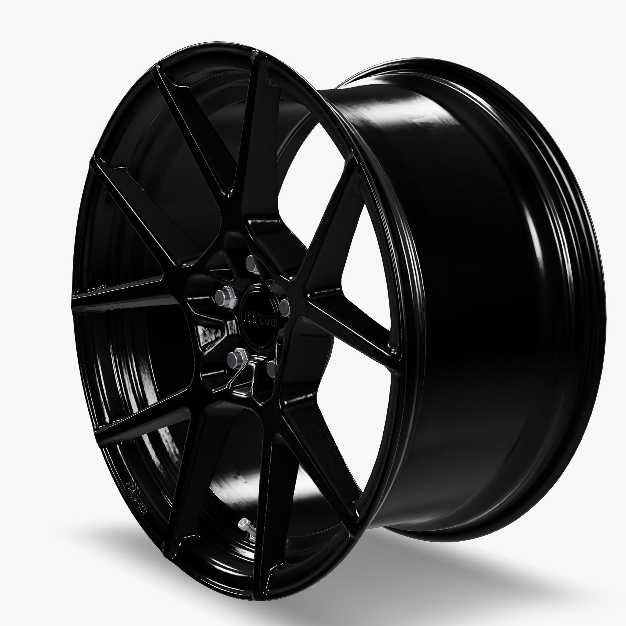 3D model Rotiform KPS Wheel Matte Black With Gloss Black Windows VR ...