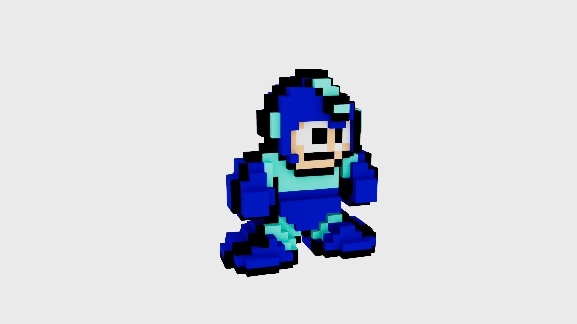 Megaman classic pixel art free 3D model 3D printable | CGTrader