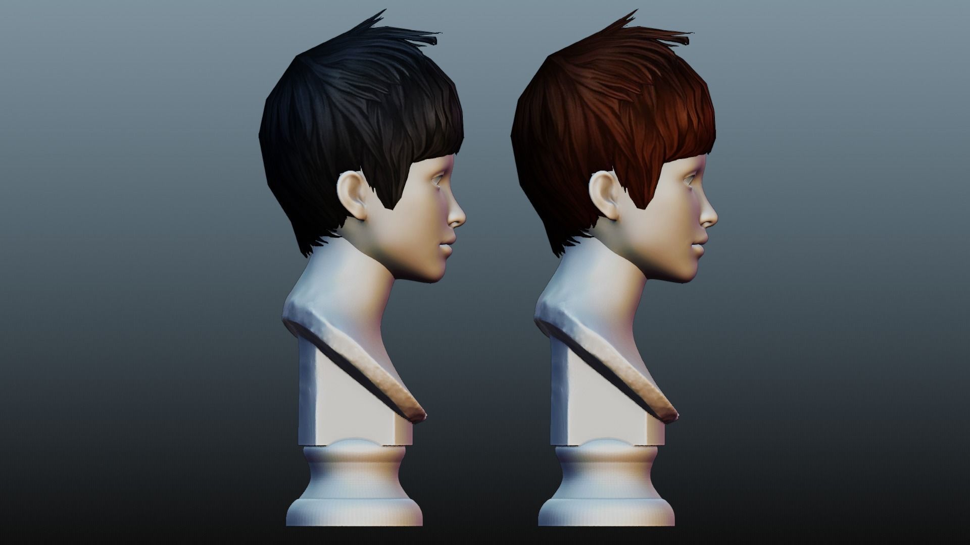 3D model Female hair 2 color VR / AR / low-poly | CGTrader