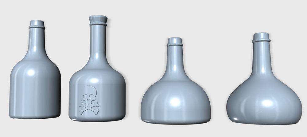 Pirate Bottles free 3D model 3D printable | CGTrader