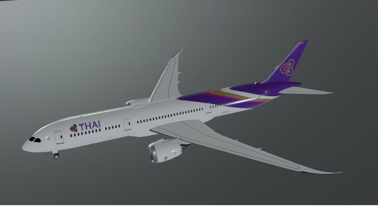 3D model Thai airways Boeing 787 9 3d model VR / AR / low-poly | CGTrader