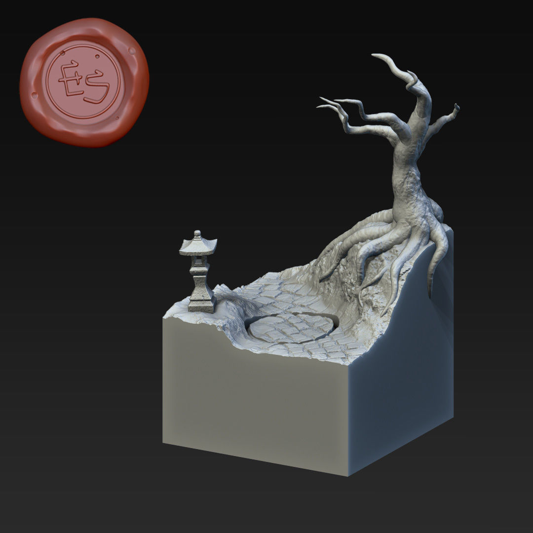 Japanese Tree - 32mm - Display Base free 3D model 3D printable | CGTrader