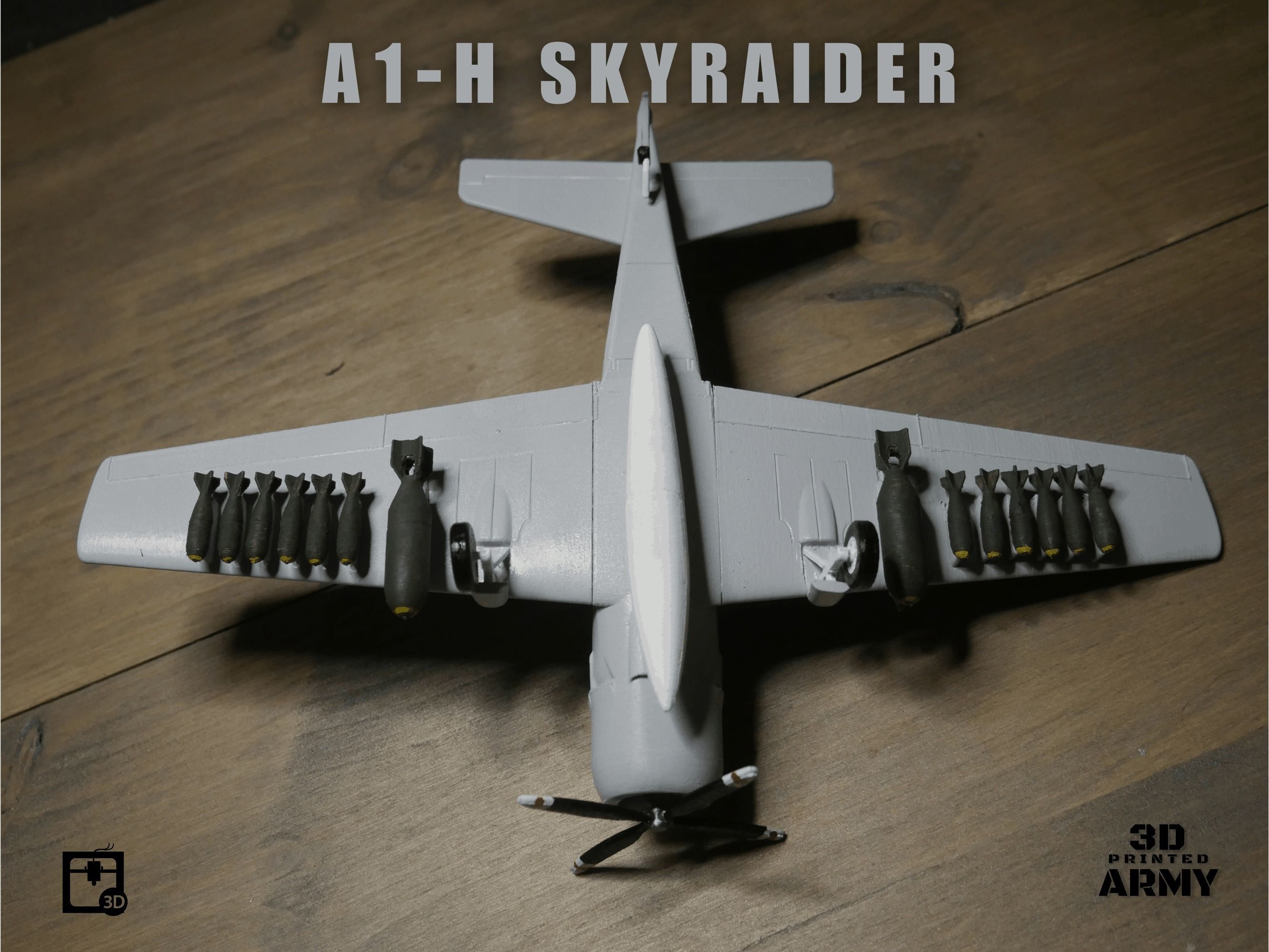 A1-H Skyraider - scale model - STL files - 3D print 3D model 3D ...