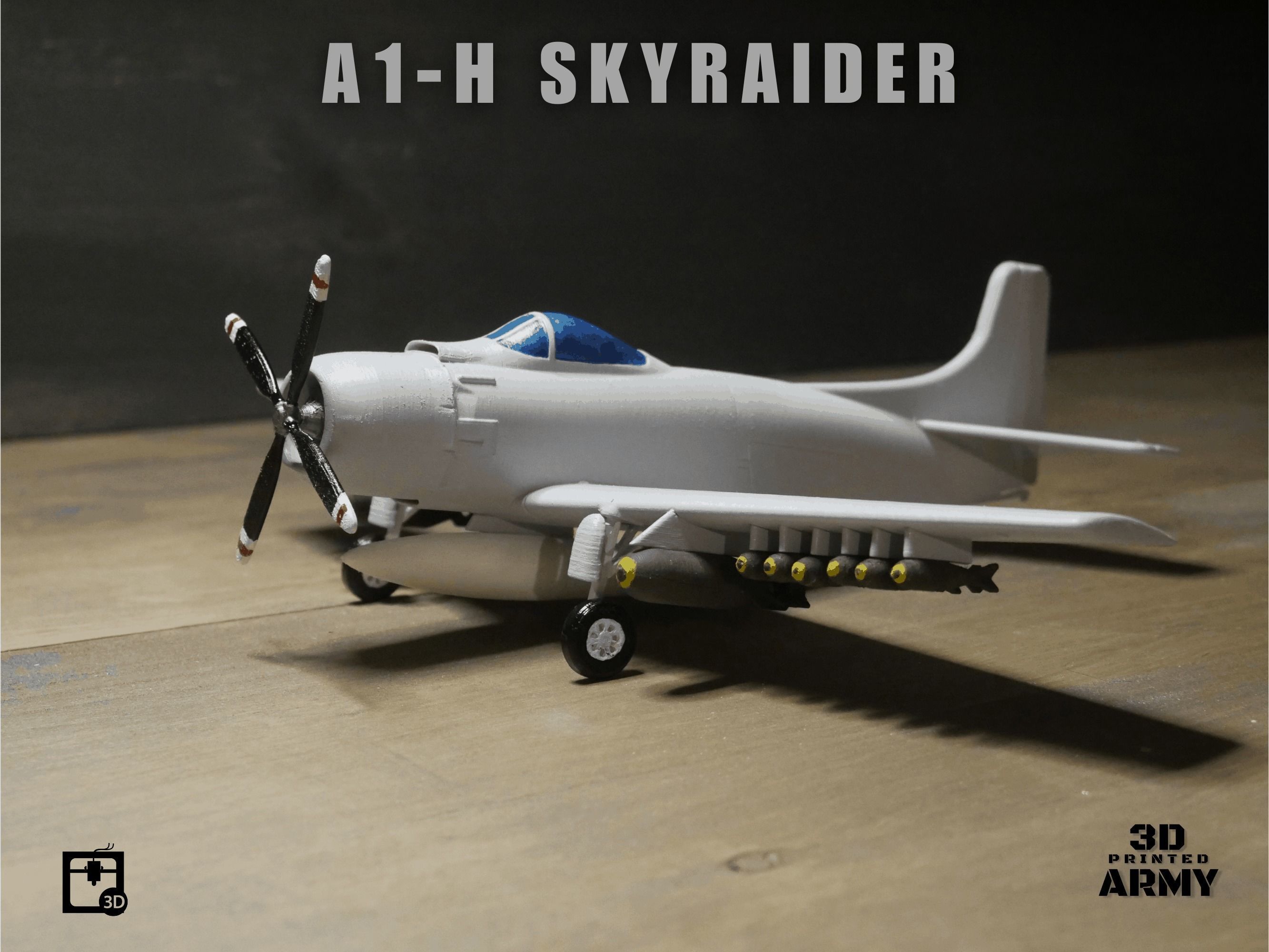 A1-H Skyraider - scale model - STL files - 3D print 3D model 3D ...
