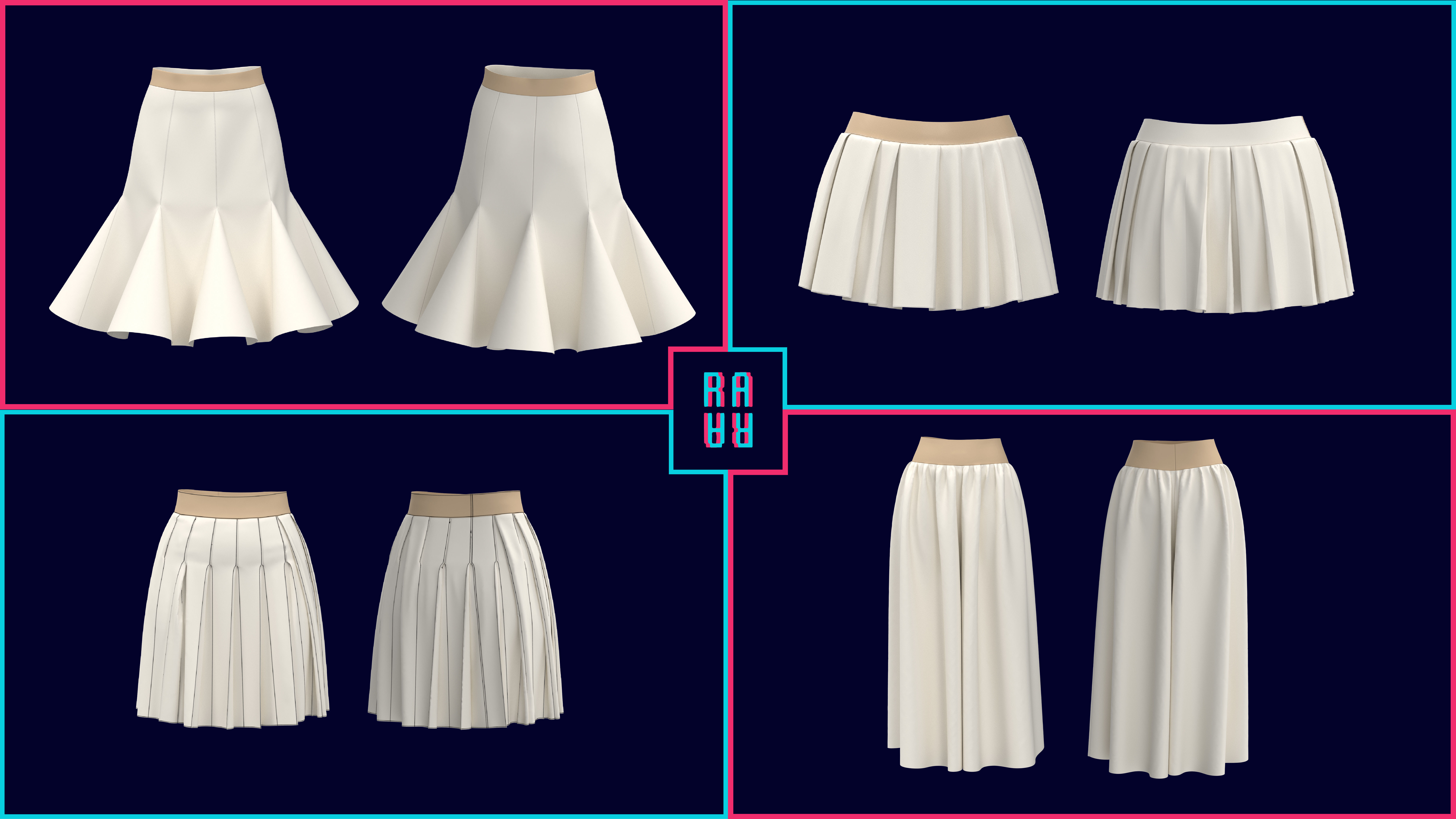 3D model 17 SKIRT 3D MODELS FOR WOMEN VR / AR / low-poly | CGTrader