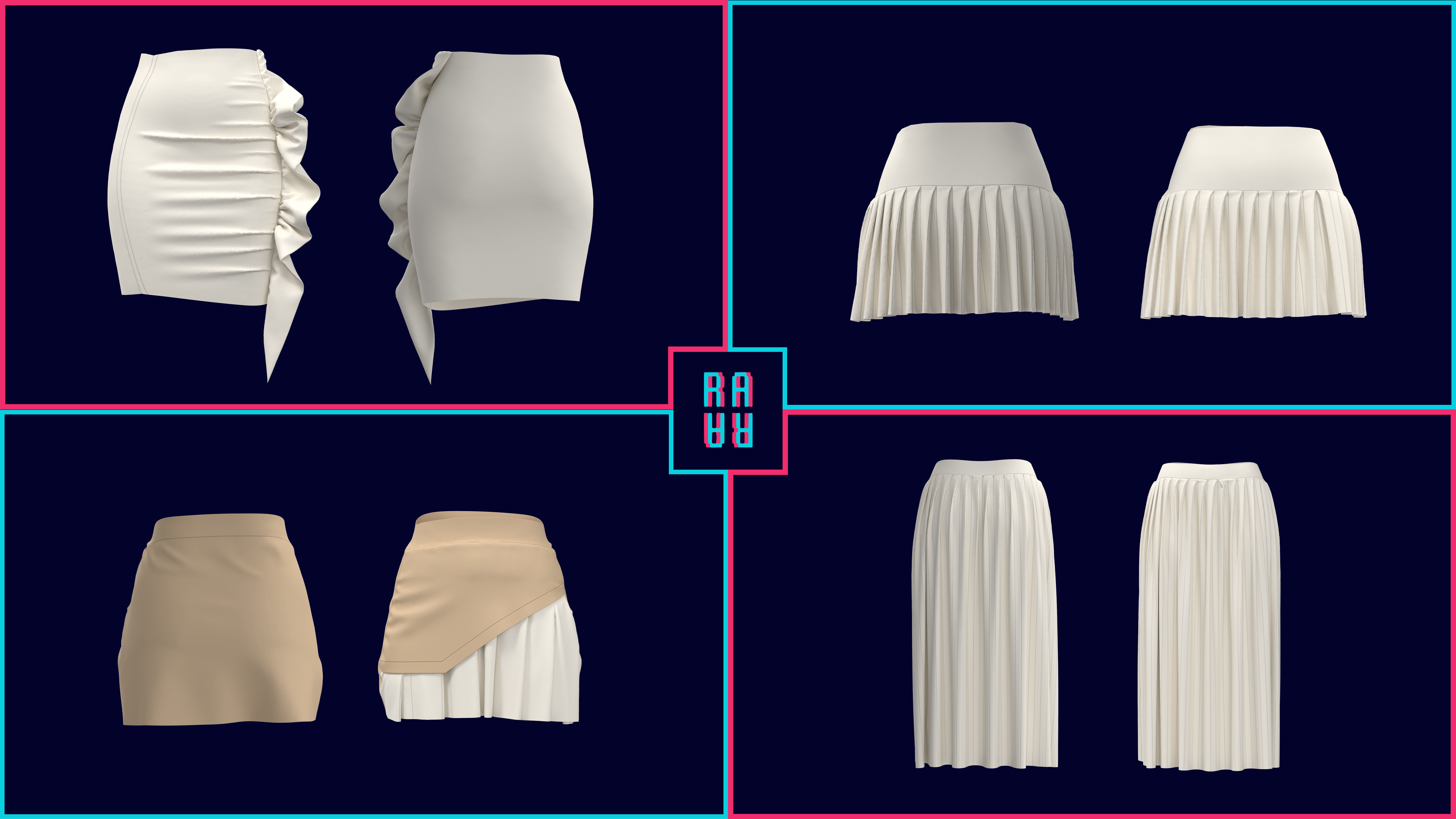 3D model 17 SKIRT 3D MODELS FOR WOMEN VR / AR / low-poly | CGTrader