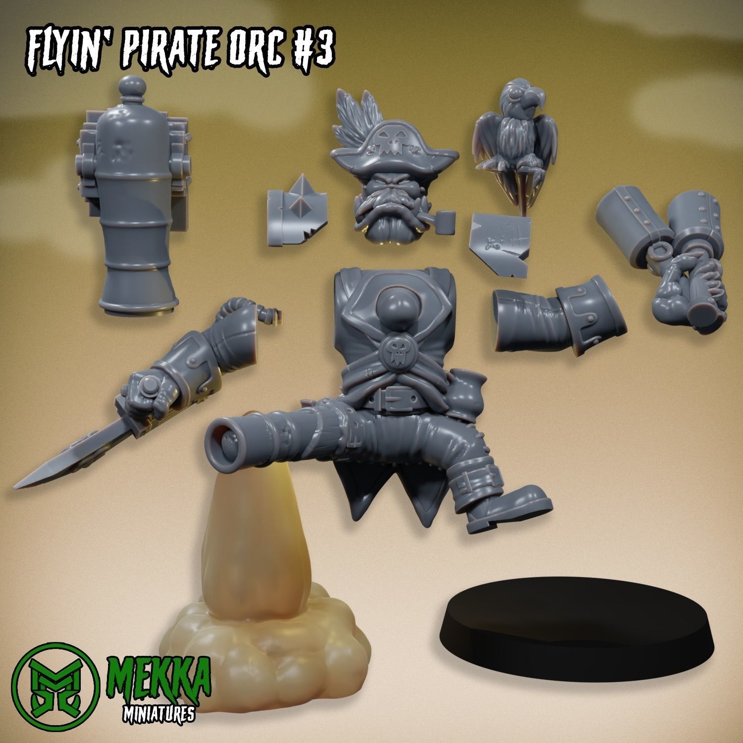 Flying Orc Pirates Set 3D model 3D printable | CGTrader