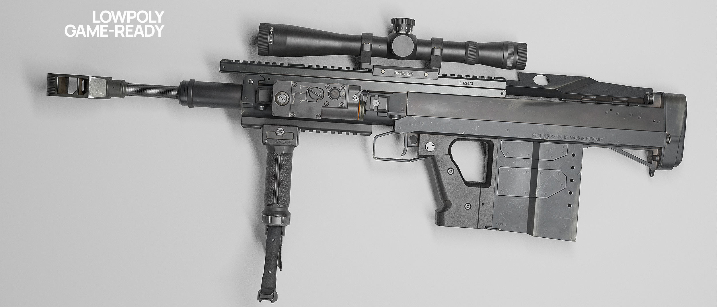 3D model weapon - GM6 Lynx - BMG sniper rifle VR / AR / low-poly | CGTrader