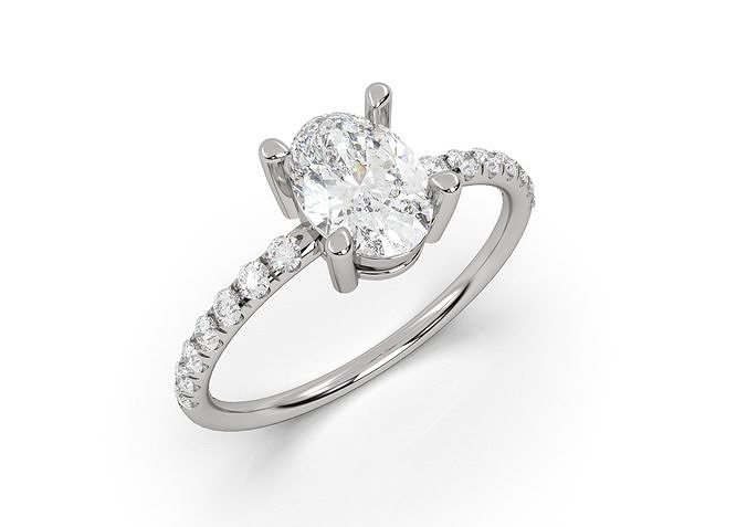 52 A Ring With a large Stone 3D model 3D printable | CGTrader