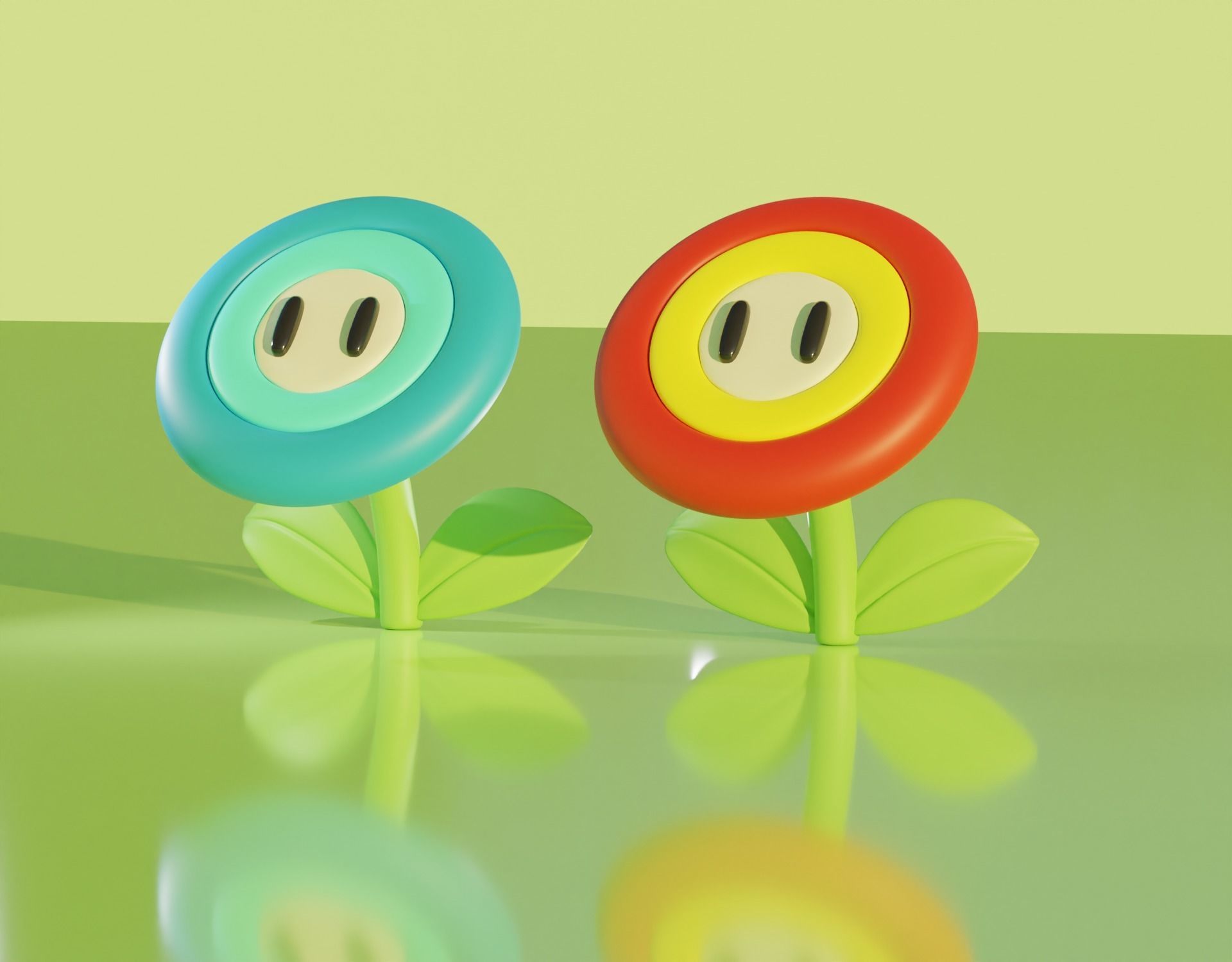 Flower Plants From Super Mario free VR / AR / low-poly 3D model | CGTrader