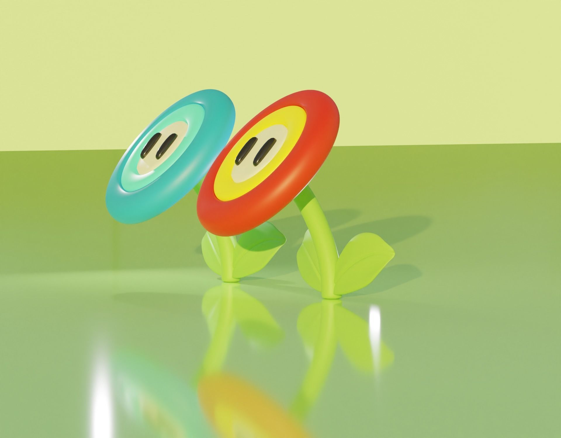 Flower Plants From Super Mario free VR / AR / low-poly 3D model | CGTrader